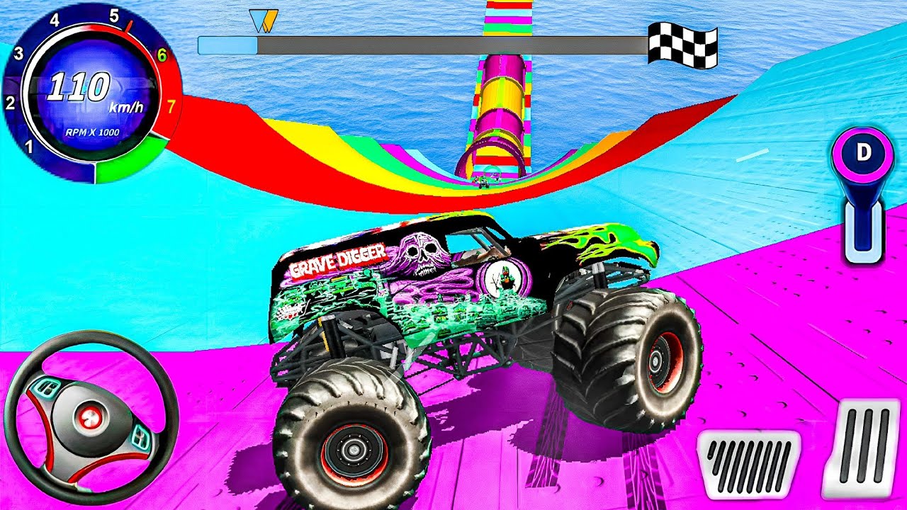 Impossible Monster Truck Mega Ramp Racing - Racing Simulator Game 3D ...
