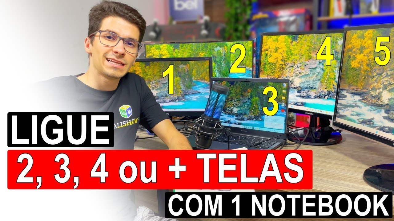 Como Estender Tela do Notebook Para 2, 3 ou mais Monitores - YouTube