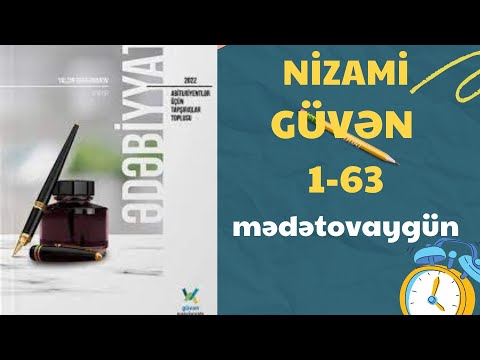 NİZAMİ GƏNCƏVİ // GÜVƏN TEST TOPLUSU  // ƏDƏBİYYAT //  1- 63 //