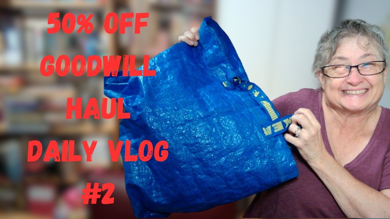 GOODWILL 50% OFF SALE HAUL TO RESELL POSHMARK EBAY RESELLER VLOG DAY 2 ...