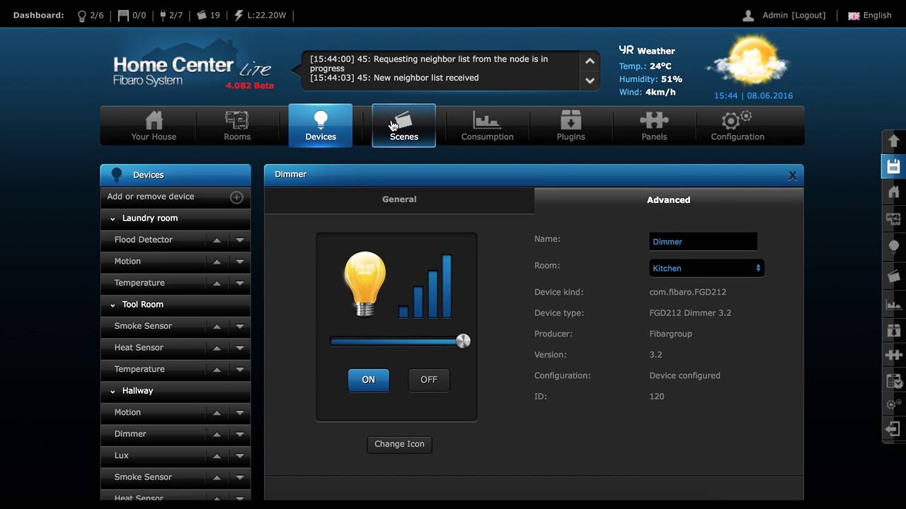 Fibaro scene and parameters - YouTube