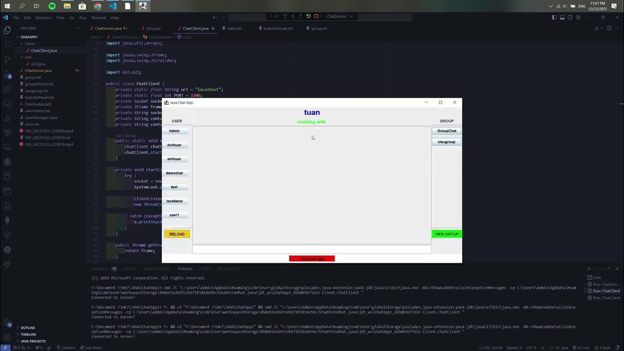 Demo Chat App Java - HCMUS - YouTube