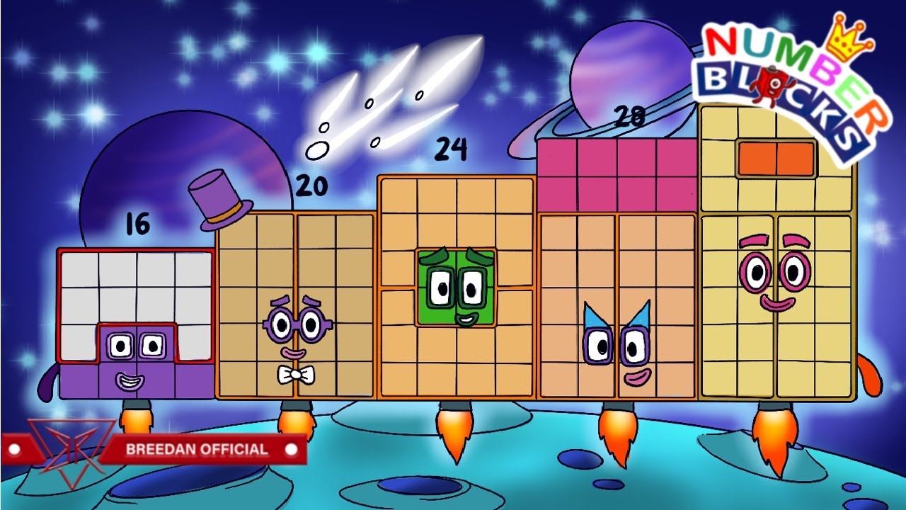 Numberblocks Counting Tall From Number 16 Up to Number 32 In The Planet ...