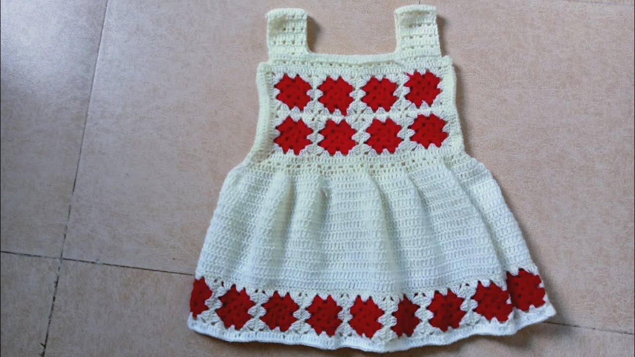 easy and beautiful crochet granny square frock (subtitles available ...