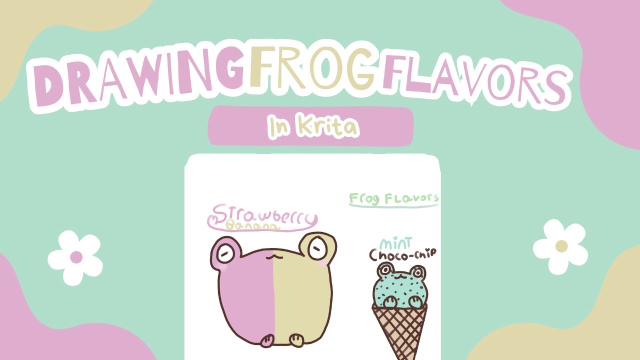 Drawing Froggy Ice Cream Flavors in Krita - YouTube