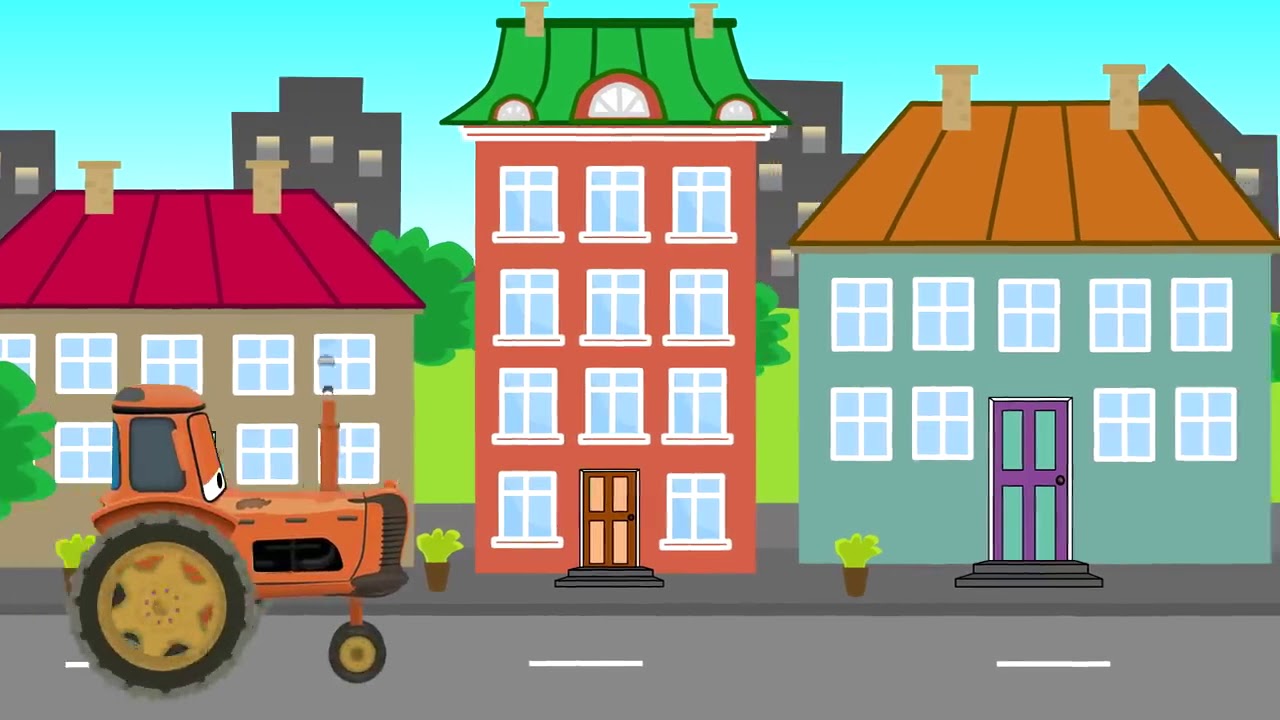 Learn Colors with Tractor & Cartoon Animation for Kids and babies ...
