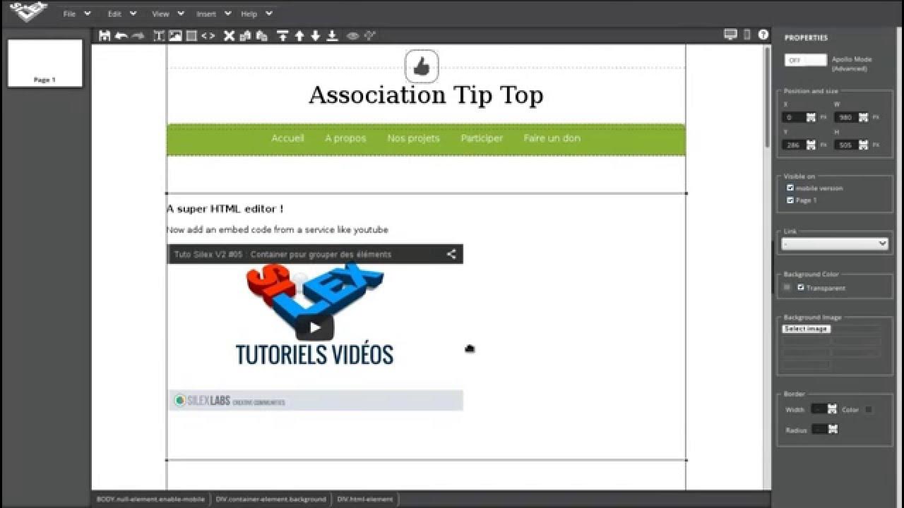 [Silex website builder] Insert video, audio, forms... - YouTube