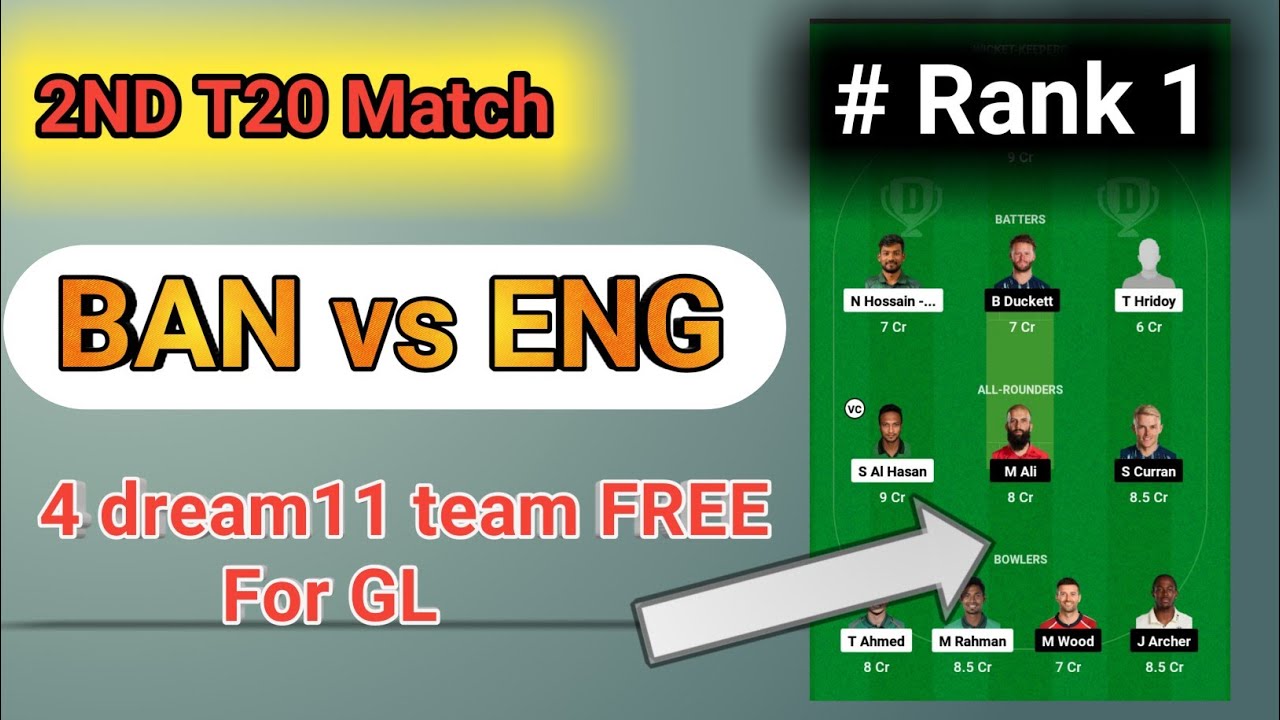 BAN vs ENG Dream11|BAN vs ENG Dream11 Prediction | BAN vs ENG Dream11 ...