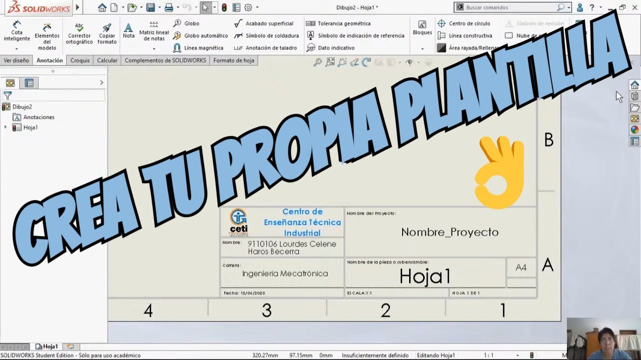 Plantilla en Planos 2D SolidWorks | Aprende CAD XD - YouTube