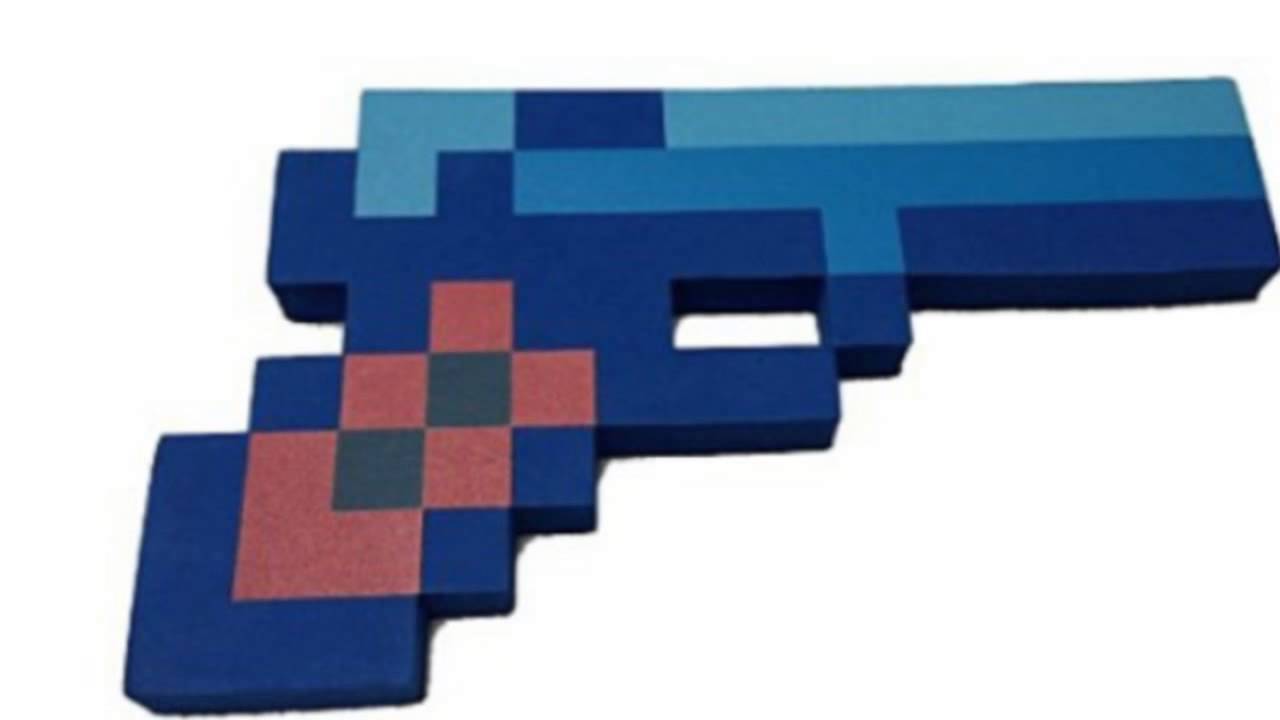 8 Bit Pixelated Blue Diamond Foam Gun Toy 10 - YouTube