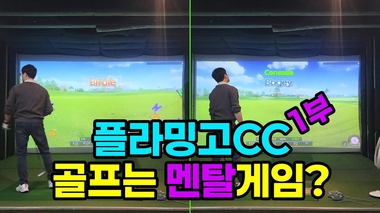 플라밍고cc 전반전 골프가 멘탈 게임인 이유 😊😫😈🚩🚩🚩 멘탈게임 스크린골프 혼자 치는 스크린백돌이 골린이