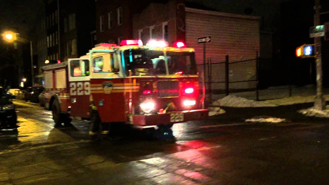 FDNY ENGINE 229 TAKING UP FROM STOVE FIRE ON NORTH 8TH STREET IN ...