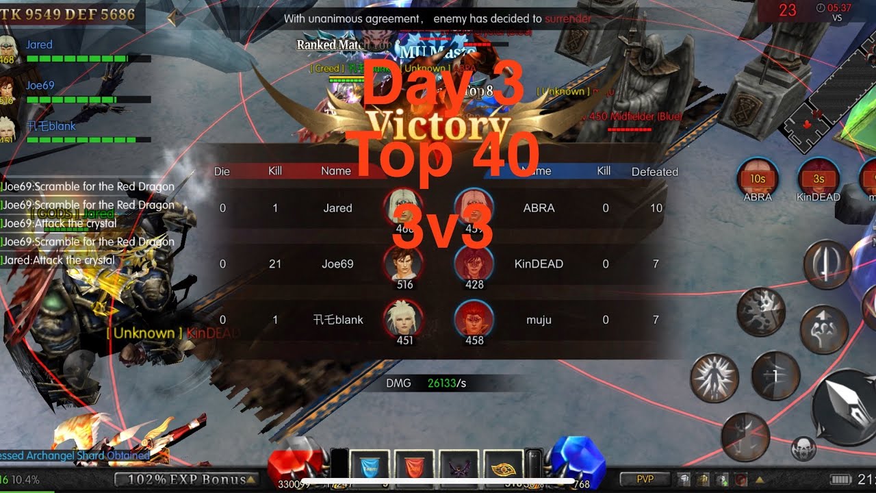 Mu Monarch Sea server 320 rank 1 | Day 3 top 40 3v3 - YouTube