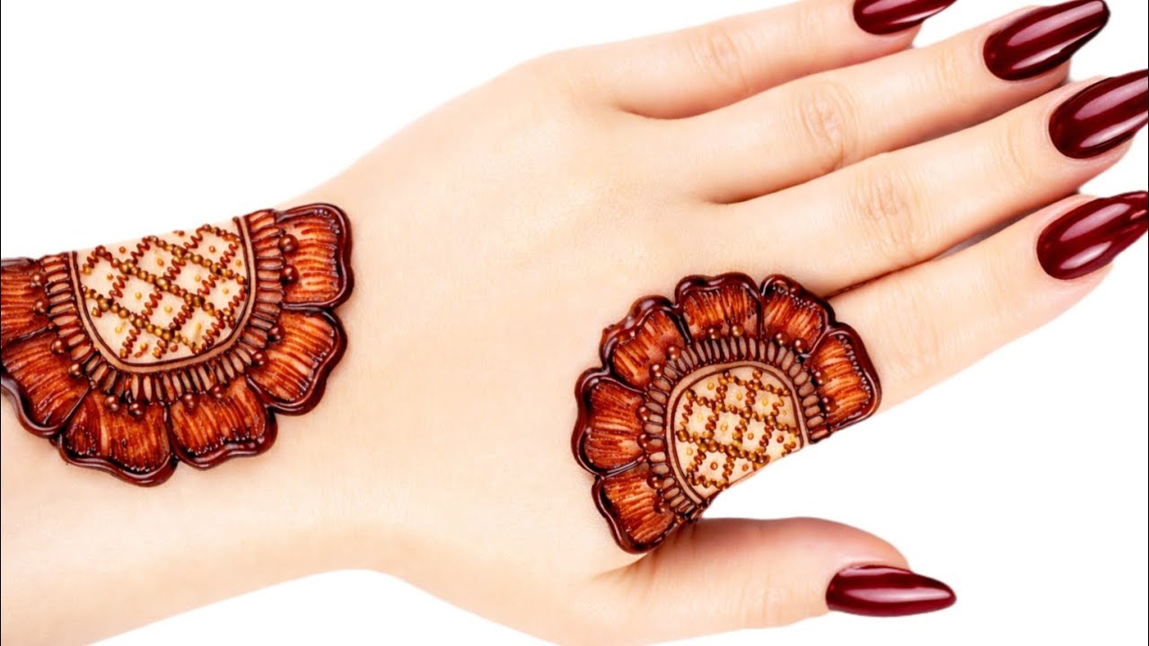 Very simple unique style mehndi design for back hand|new easy mehndi ...