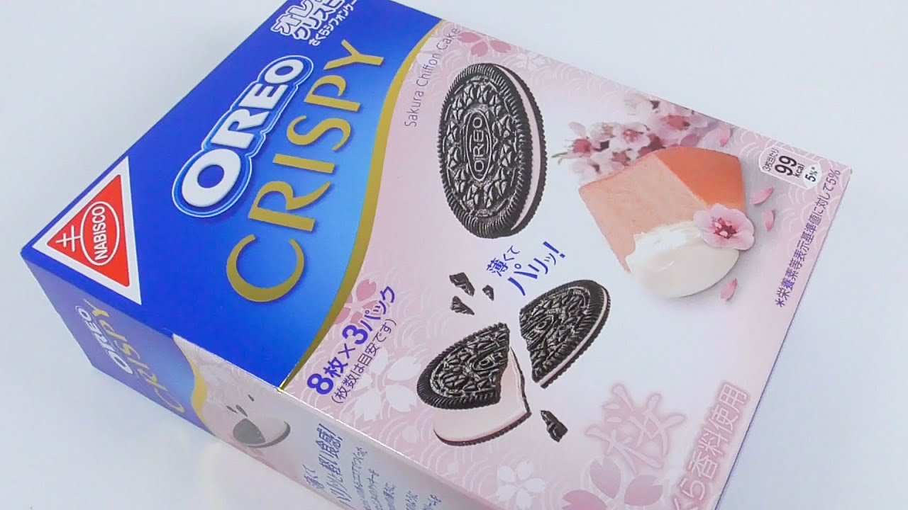 Japan-only Oreo Crispy Sakura Chiffon Cake - YouTube