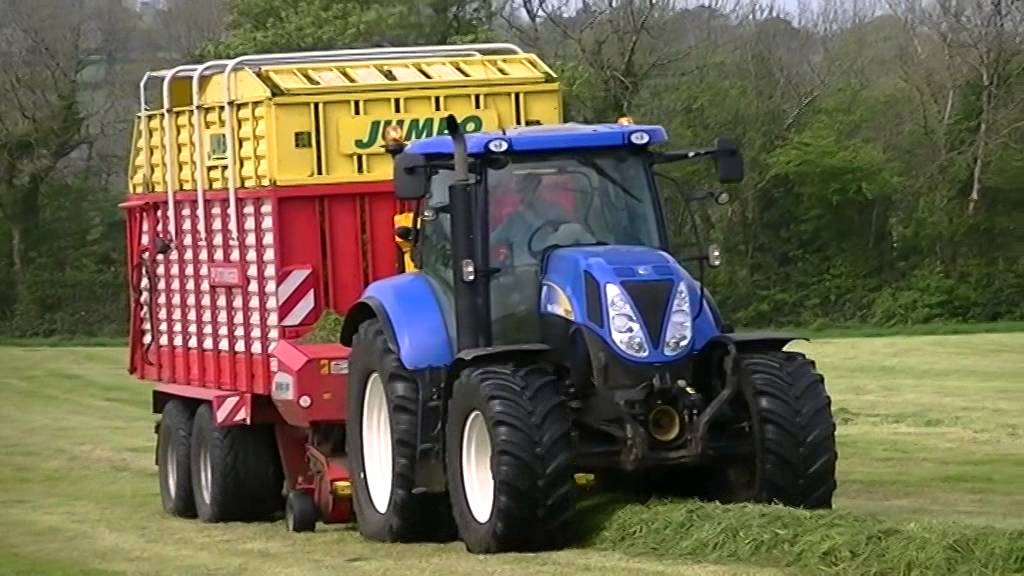 Silage April 2014, Pottinger Jumbo Wagon, New Holland 6070, Weidemann ...