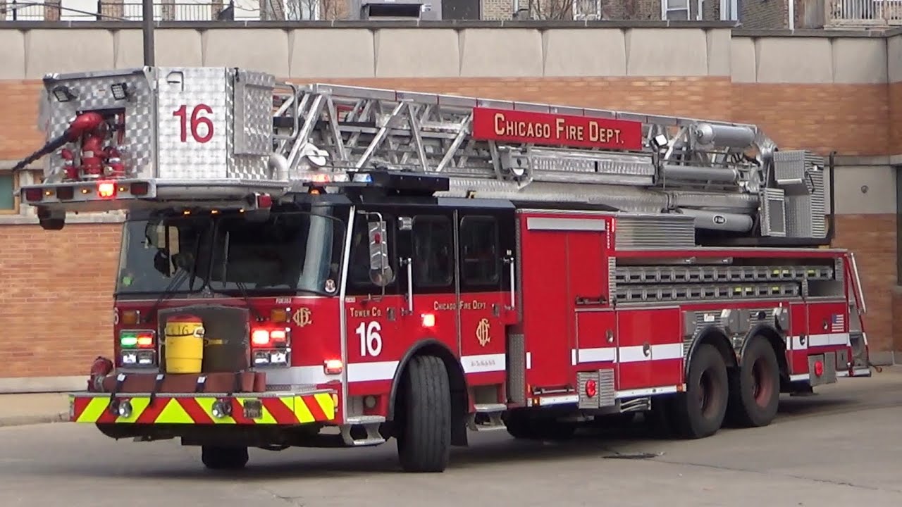 Chicago Fire Department Tower Ladder 16 Responding - YouTube