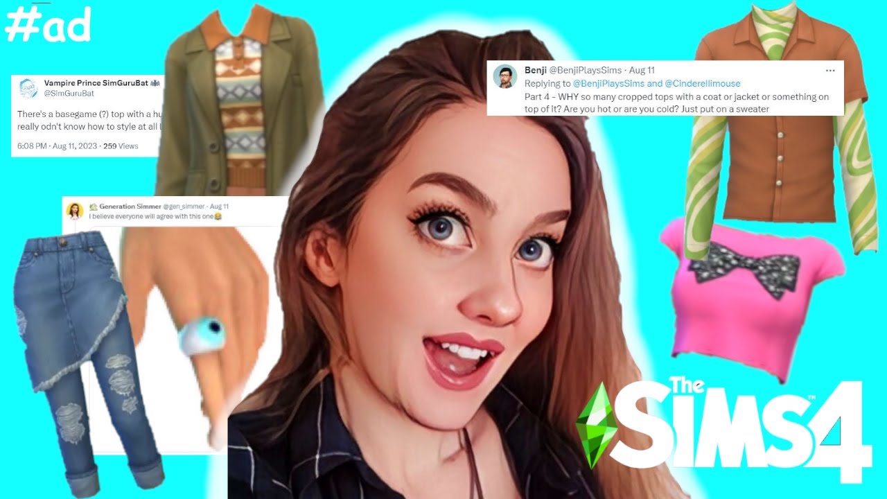 #ad || Styling UNHINGED clothing items you HATE in The Sims 4! || CAS ...