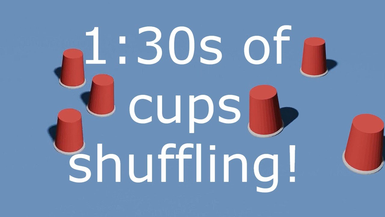 1:30s of cups shuffling (The Shell Game Animation) - YouTube