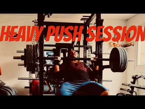 Heavy military press and pin press session - YouTube