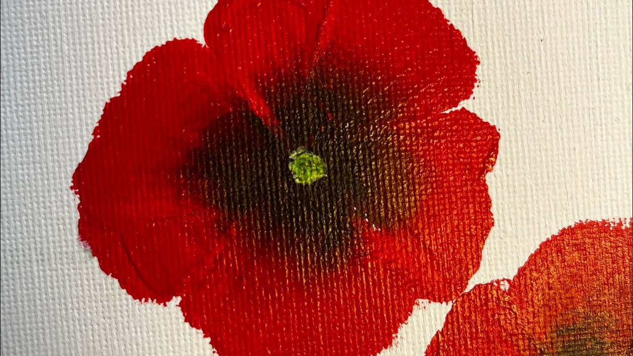 easy how to paint a poppy | step by step for beginners | one stroke poppy | painting tutorial ...