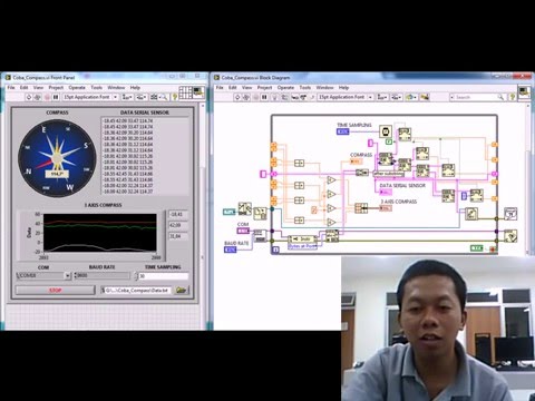 Uji Coba Sensor Compass Menggunakan GUI LabVIEW + Arduino - YouTube