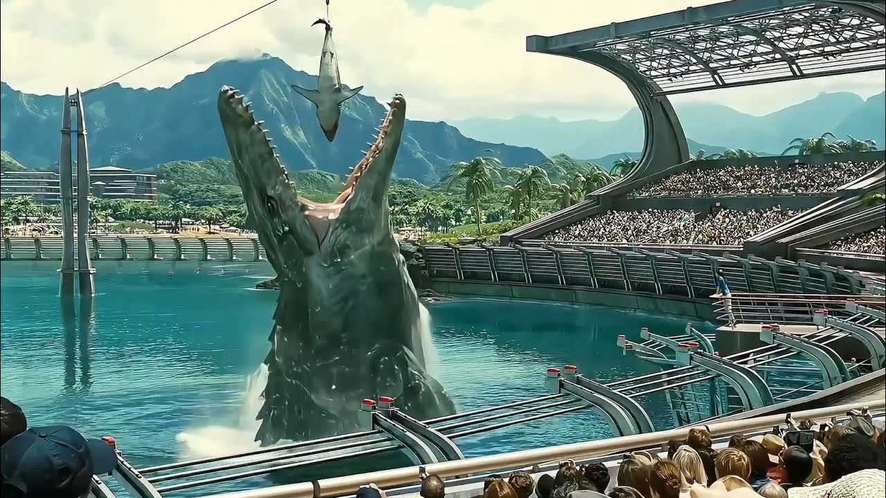 Mosasaurus Eat Shark Scene - Jurassic world (2015) - YouTube