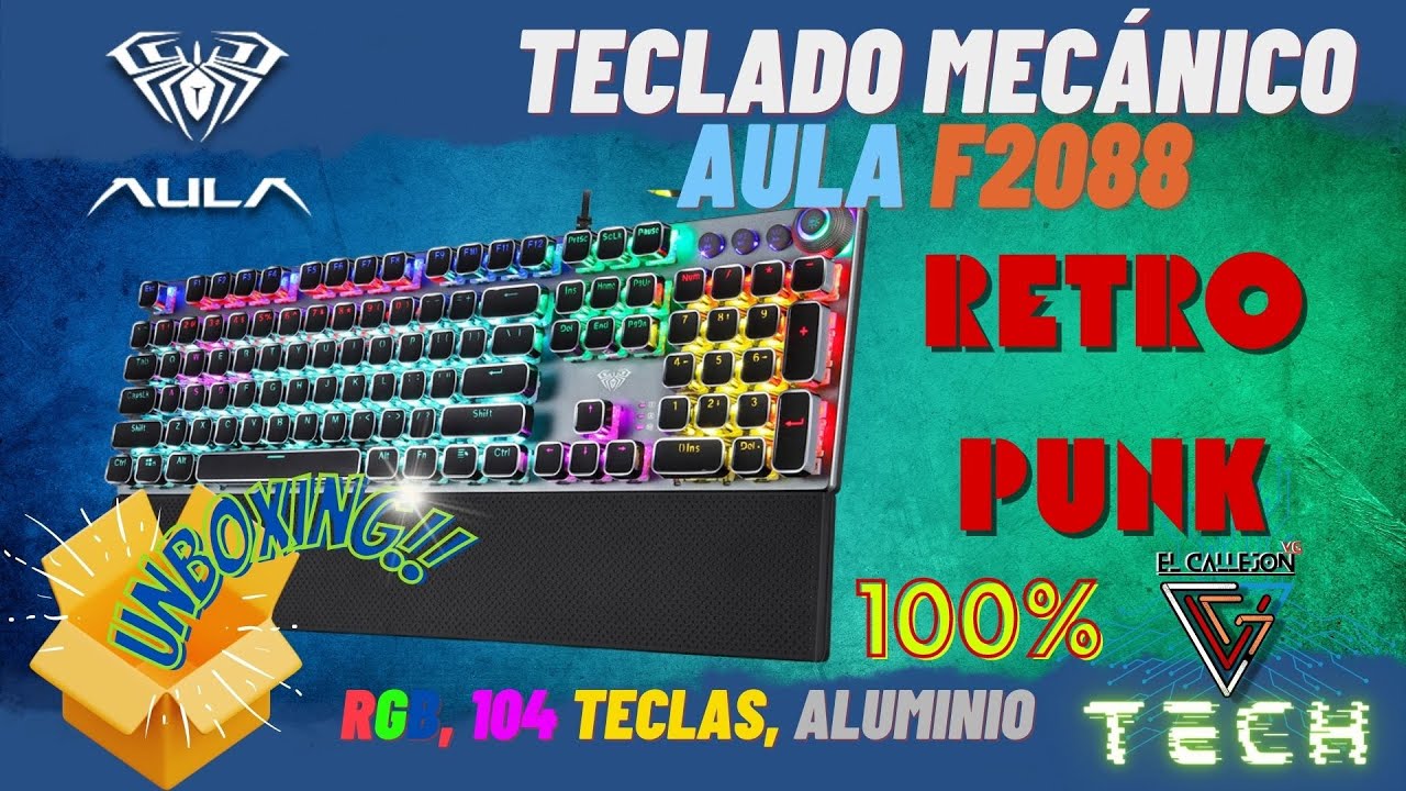Unboxing Aula Gaming RGB Mechanical Keyboard Retro Punk F2088 Pro - YouTube
