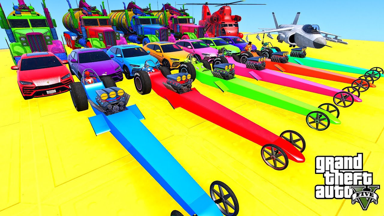 GTA V Epic New Stunt Race For Car Racing Challenge by Trevor and Shark ...