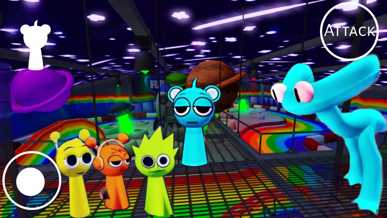 Rainbow Friends 2 All Monster Jumpscares Vs Cyan Sprunki Playing In ...