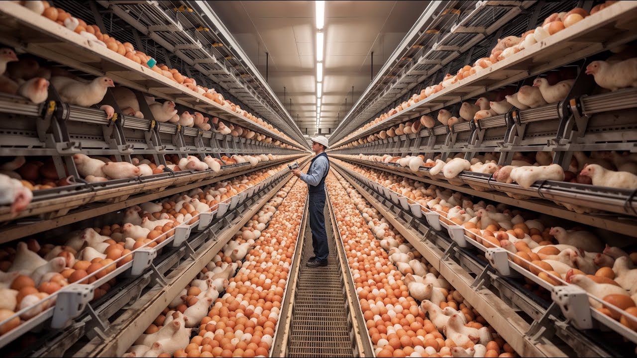 How Millions of Chicken Eggs Are Produced Every Day | Chicken Egg ...