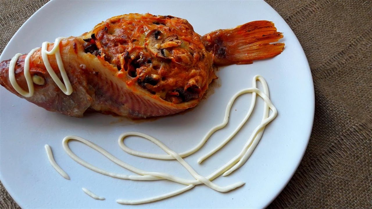 Рыба Фаршированная. Жюльен в Рыбе. Fish stuffed with julienne - YouTube