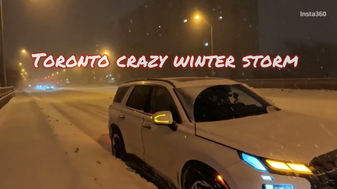 TORONTO Hit By CRAZY Winter Storm || Drive around North York - YouTube