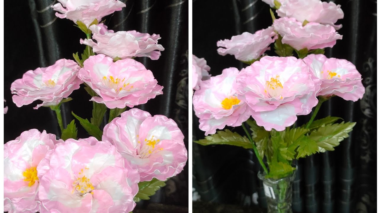 tutorial bunga kresek gradasi tanpa setrika #79.... - YouTube