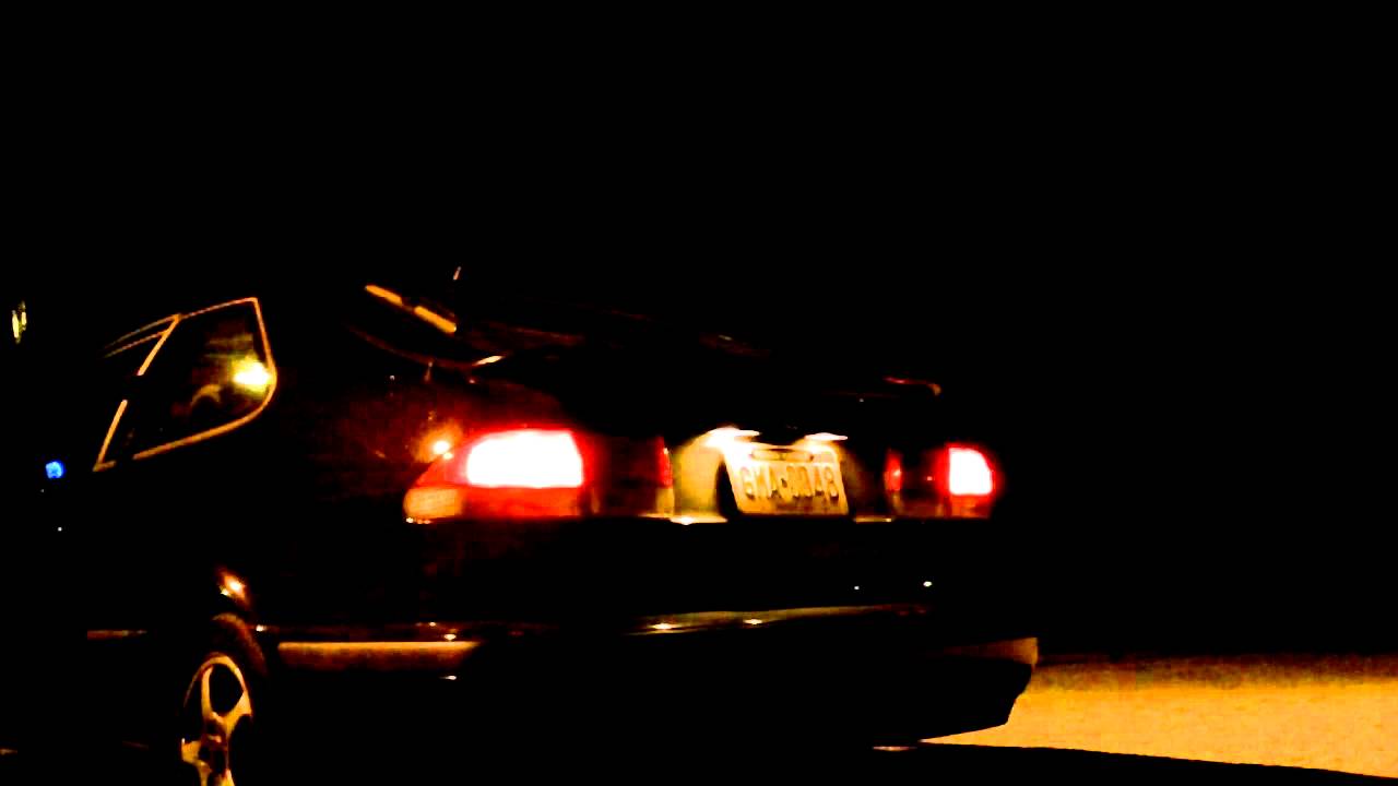 Saab 9-3 glasspack outside car - YouTube