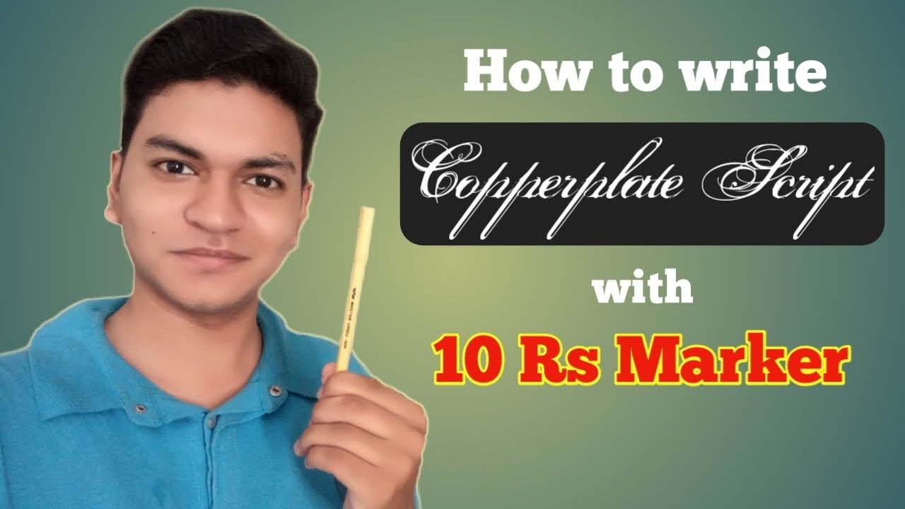 How to write copperplate script with 10rs marker/pen - YouTube