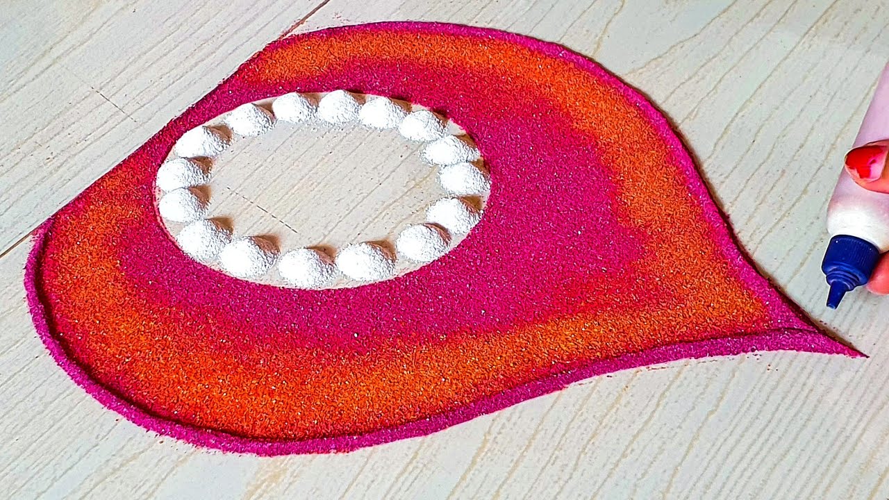 Half Circle Rangoli Design | Rangoli Border Designs | Kolam Designs ...