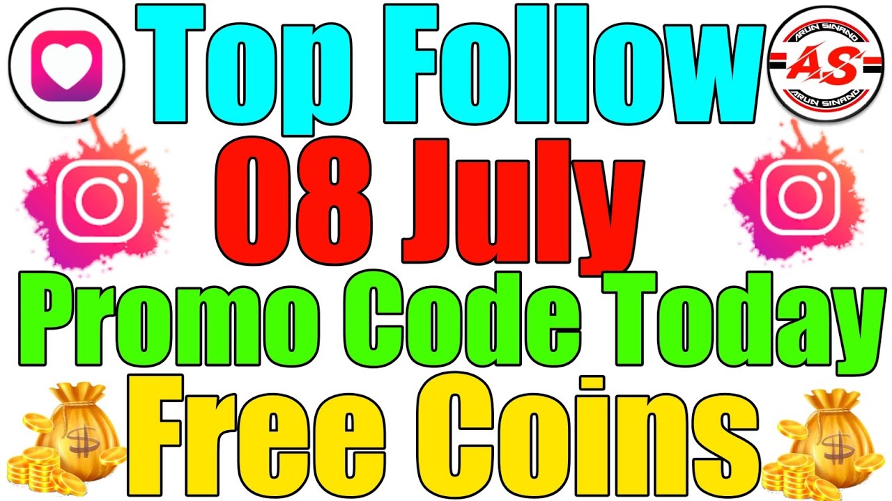 8 July, 2024 || Top Follow Promo Code Today || Free Coins - YouTube
