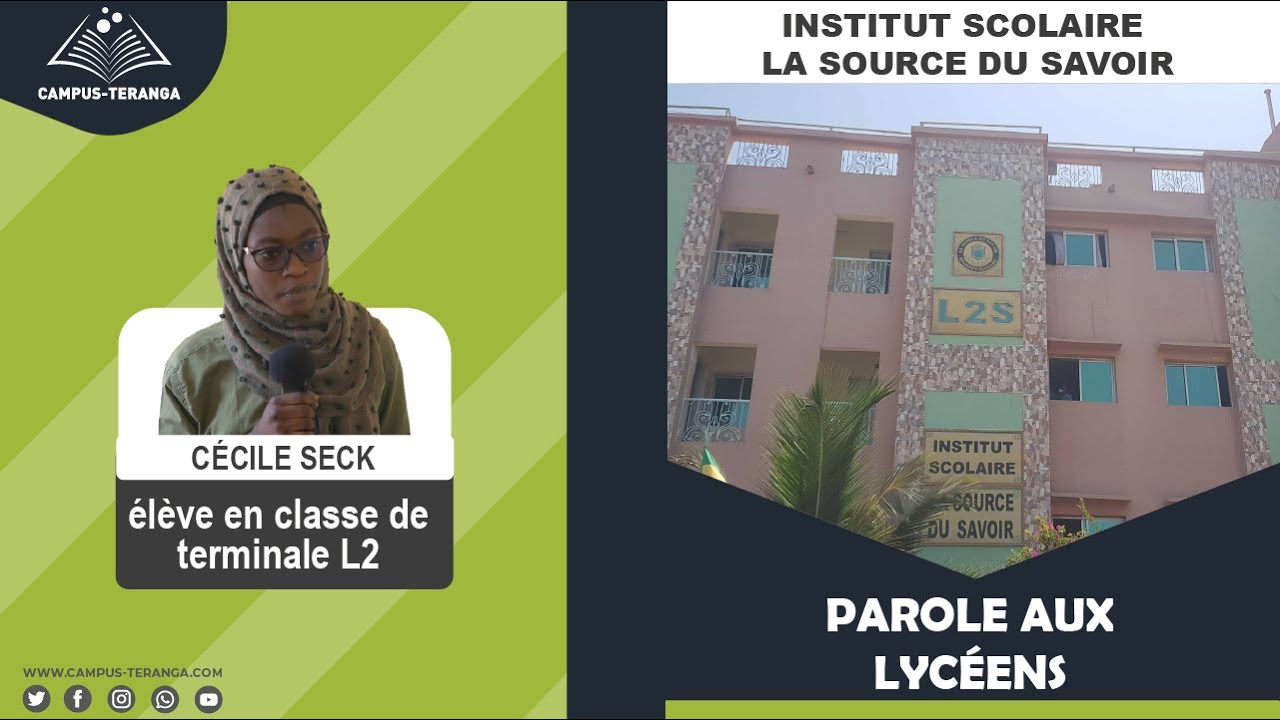 Groupe Scolaire "La source du Savoir" : Cécile SECK vous donne son avis ...