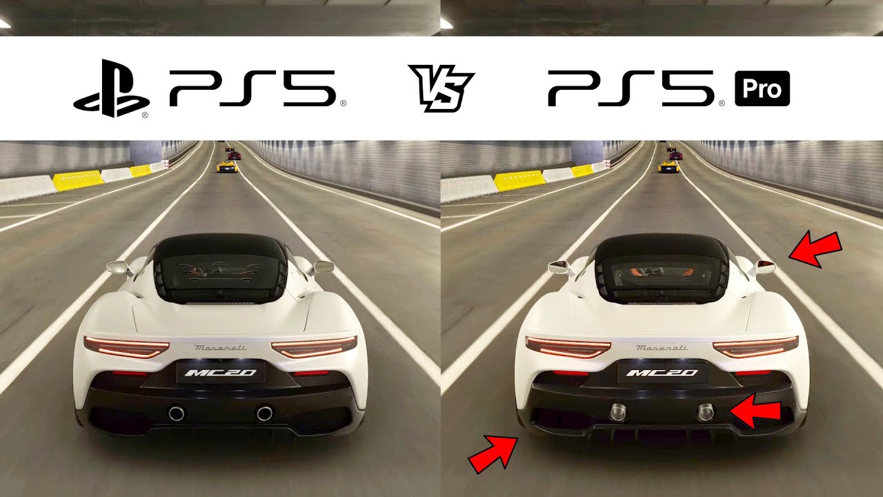 PS5 vs PS5 Pro - Gran Turismo 7 Maserati MC20 - Night, Ray Tracing, PSSR Side by Side Comparison ...