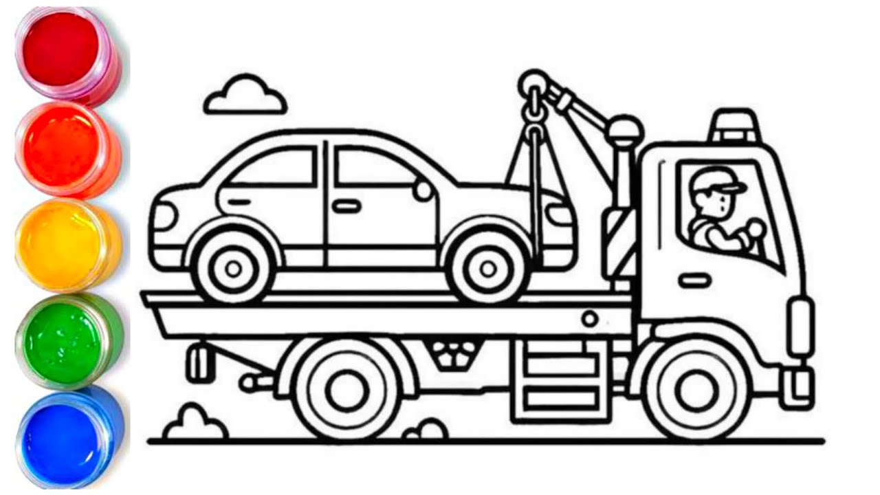How to draw easy heavy vehicle loading truck | easy drawing step by ...