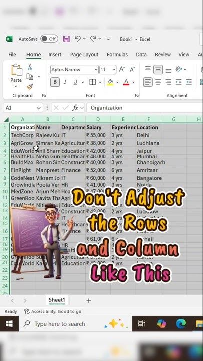How To Adjust Row Height, Column Width & Formatting with Excel Shortcuts! 🔥 #shortfeed # ...