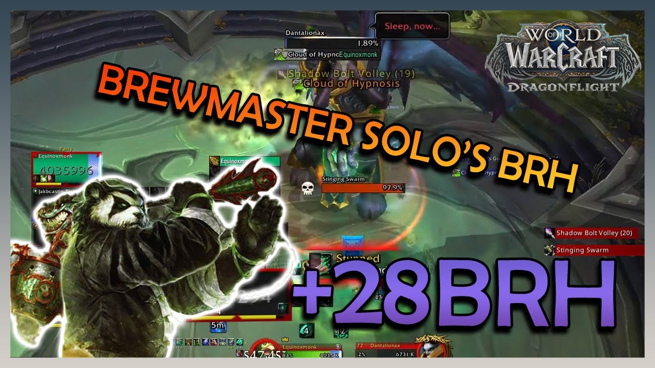 BREWMASTER MONK SOLO'S BRH LAST BOSS ON +28 TYRA | EQUINOX IS INSANE | Daily WoW Moments #29 ...
