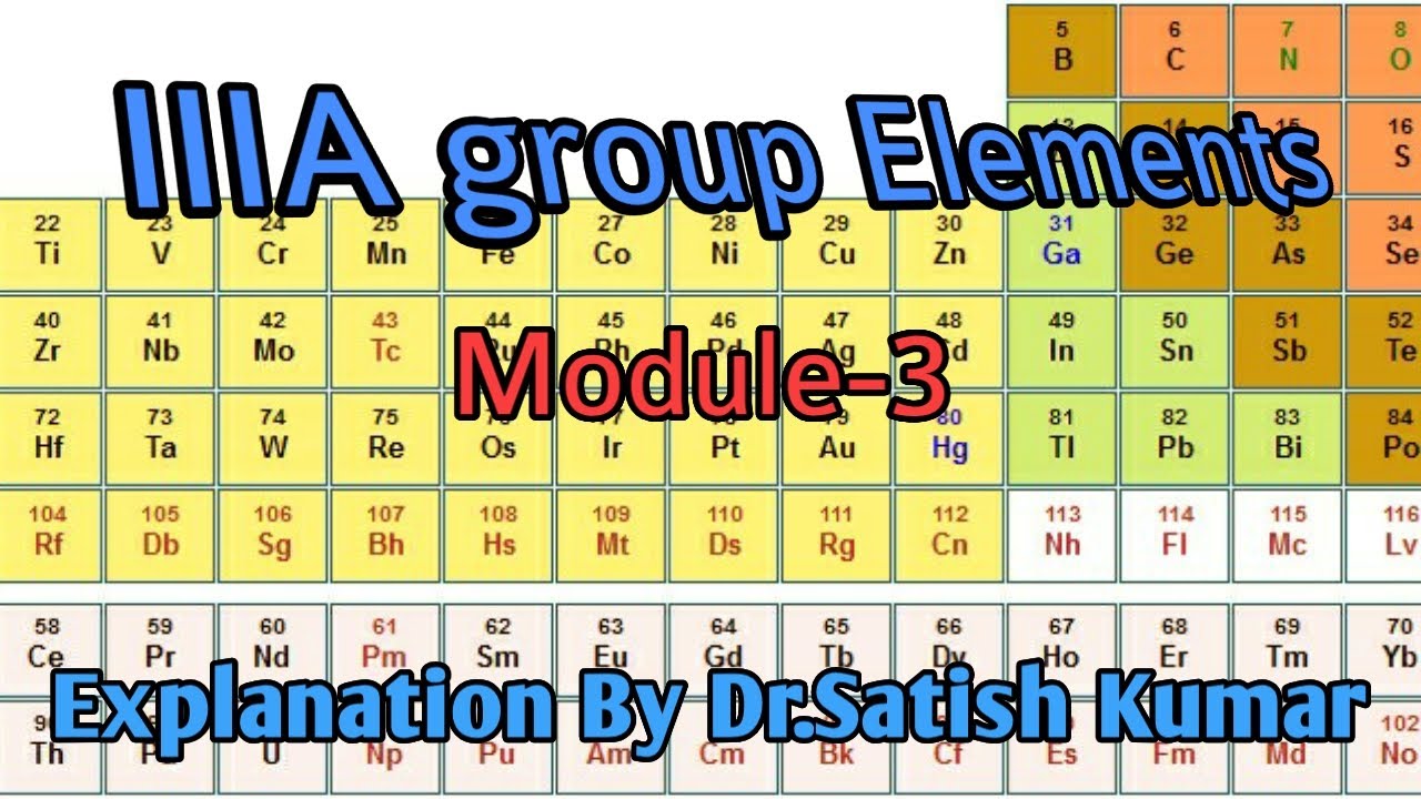 IIIA Group Elements Module-3 Explanation By Dr.Satish Kumar - YouTube
