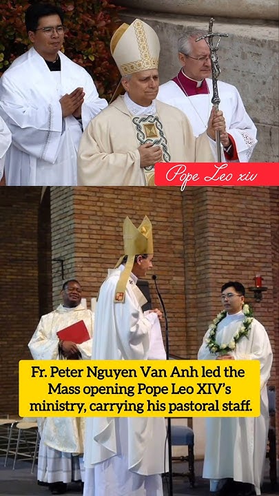 Fr. Peter Nguyen Van Anh led the Mass opening Pope Leo XIV’s ministry, carrying his pastoral ...