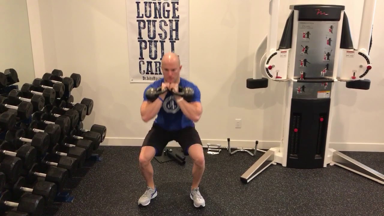 Double Front Racked Kettlebell Squat - YouTube