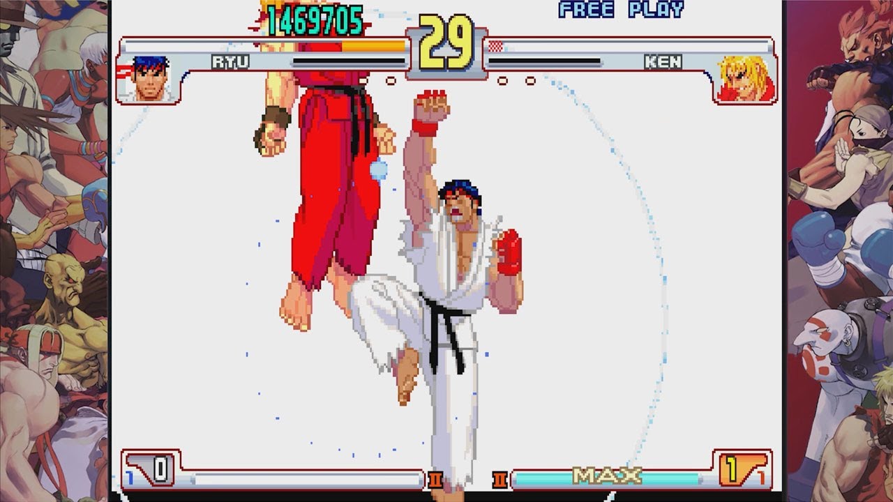 STREET FIGHTER 3rd STRIKE RYU vs KEN :SF3 SFIII 2d fighting game - YouTube