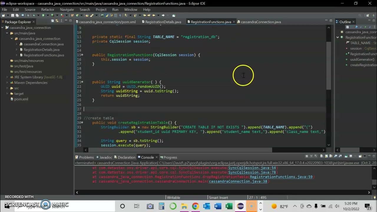 Big Data Cassandra Java Connection Youtube