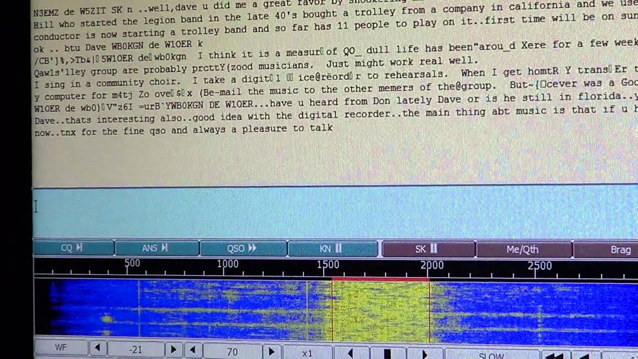 WB0KGN W1OER ham stations on Olivia digital mode on 40 meters - YouTube