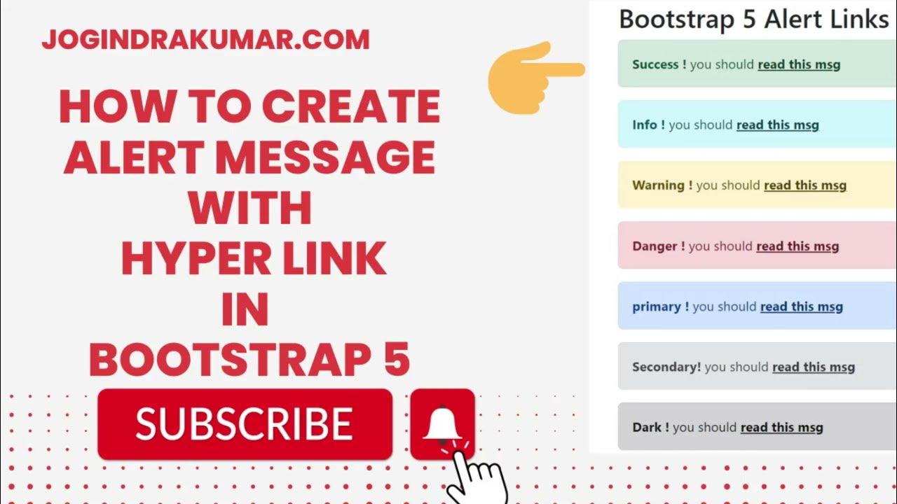 How to create alert message with hyperlink in bootstrap 5 #html #css #bootstrap #alert # ...